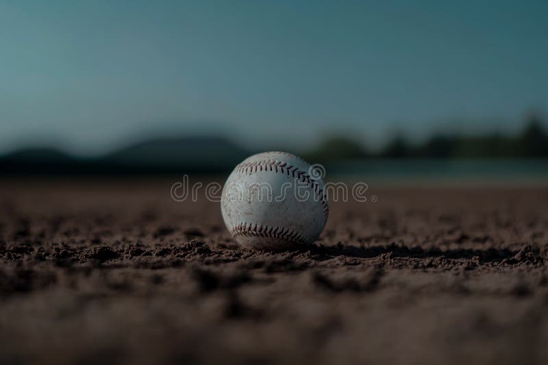 Close-up of a Baseball on the Field Stock Illustration - Illustration ...