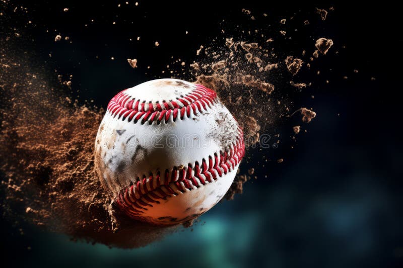 Close Up of Baseball in Mid Air Stock Illustration - Illustration of ...