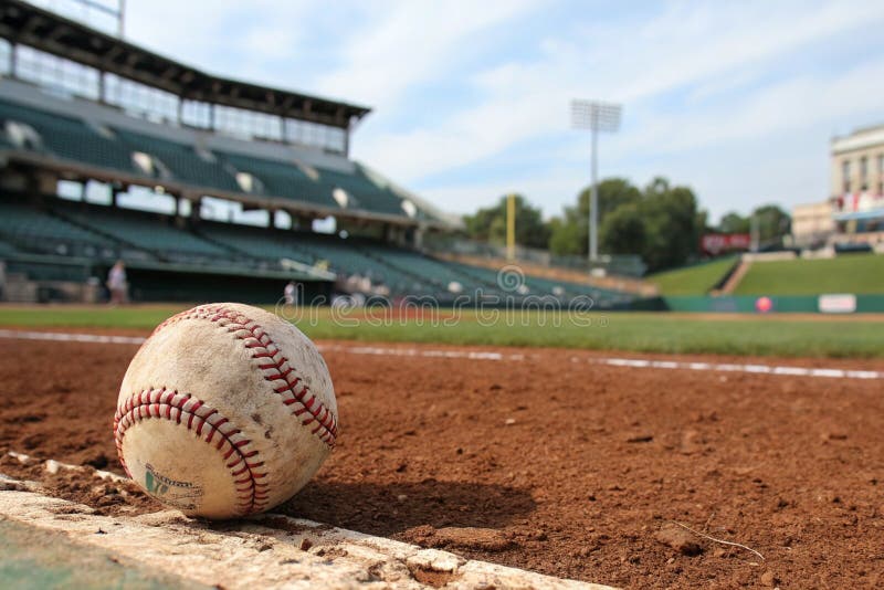Close-up of a Baseball Resting on the Pitcher S Mound Stock ...