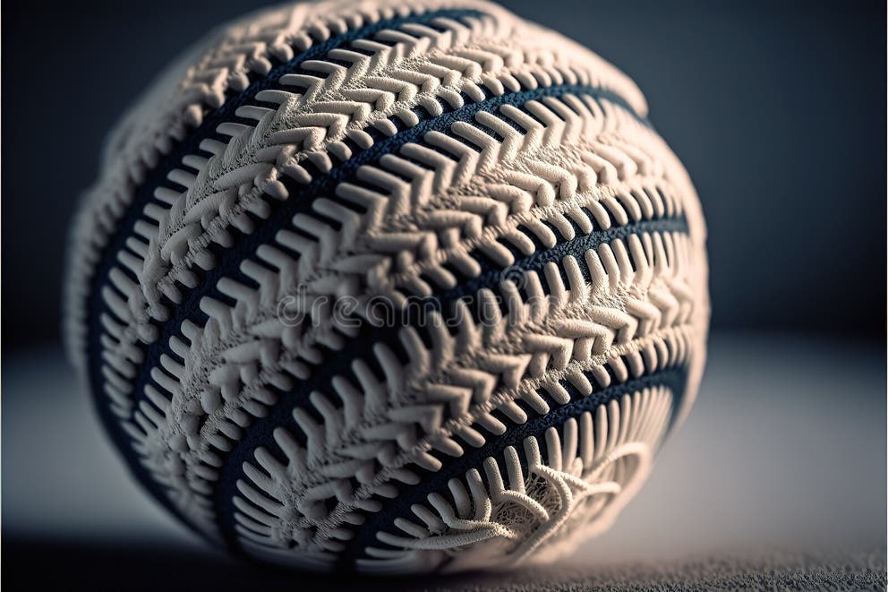 Close Up of a Baseball Threads with Room for Copy. Generative AI Stock ...