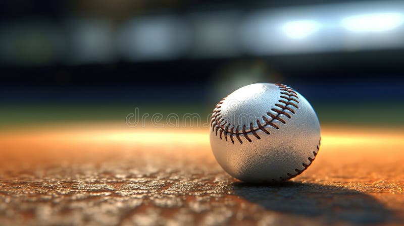 Close Up of a Baseball Threads with Room for Copy. Generative Ai Stock ...