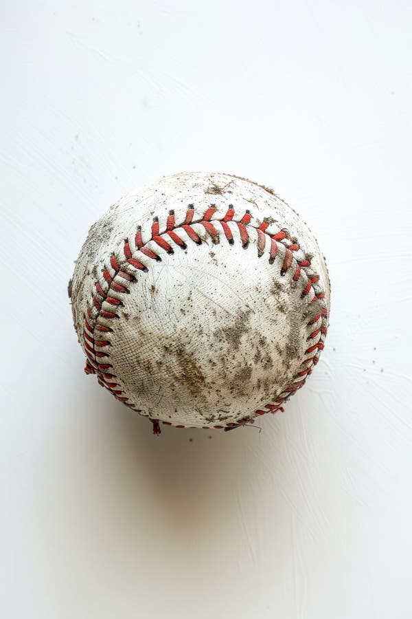 Close-up of Baseball on White Background Stock Illustration ...