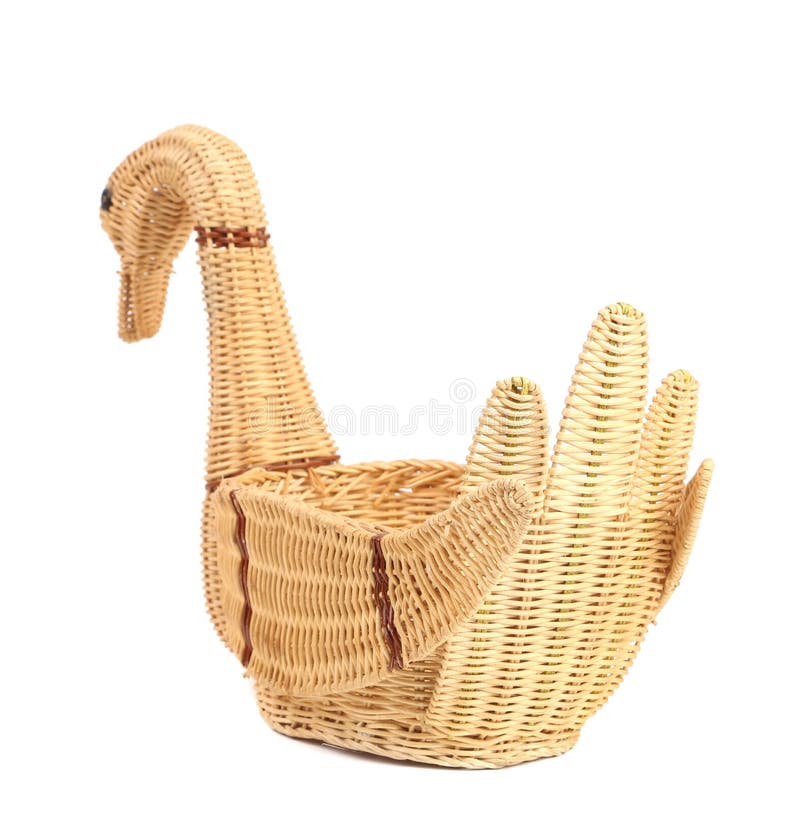 Basket in form of swan. stock photo. Image of brown, texture - 34748986