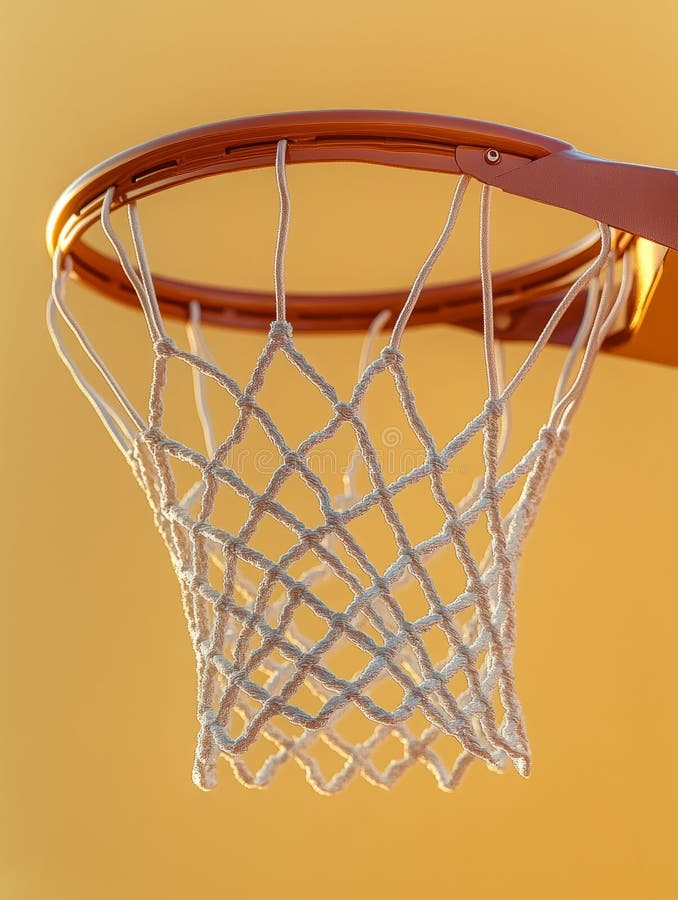 Close-up of a Basketball Hoop with Net Under a Clear Sky. Stock Photo ...