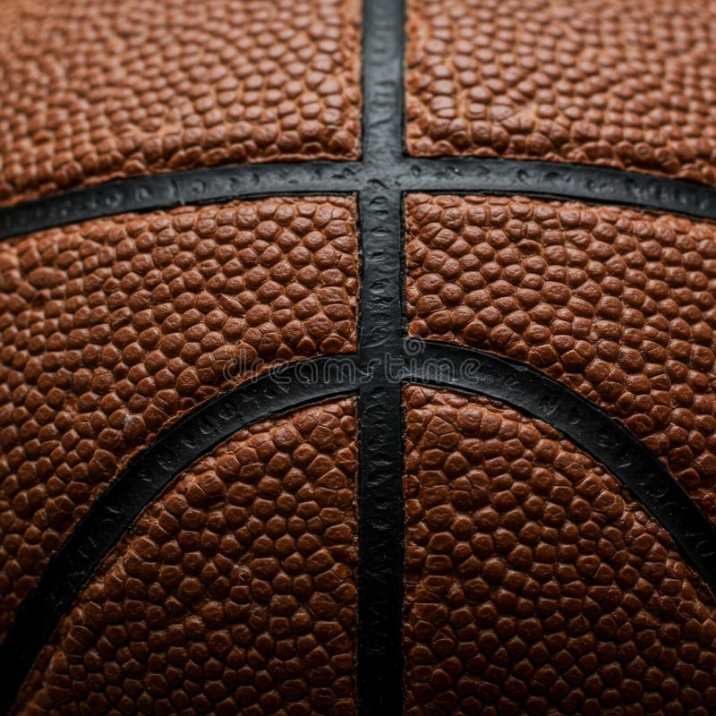 Close-up of a Basketball Surface Featuring Pebbled Texture for Grip ...