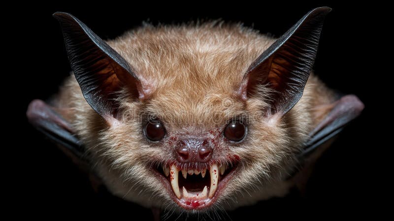 Close-Up of a Bat with Sharp Teeth and Intense Expression Stock Illustration - Illustration of ...