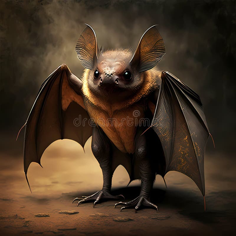 Close Up Bat on Solid Background. Generative AI Stock Illustration ...