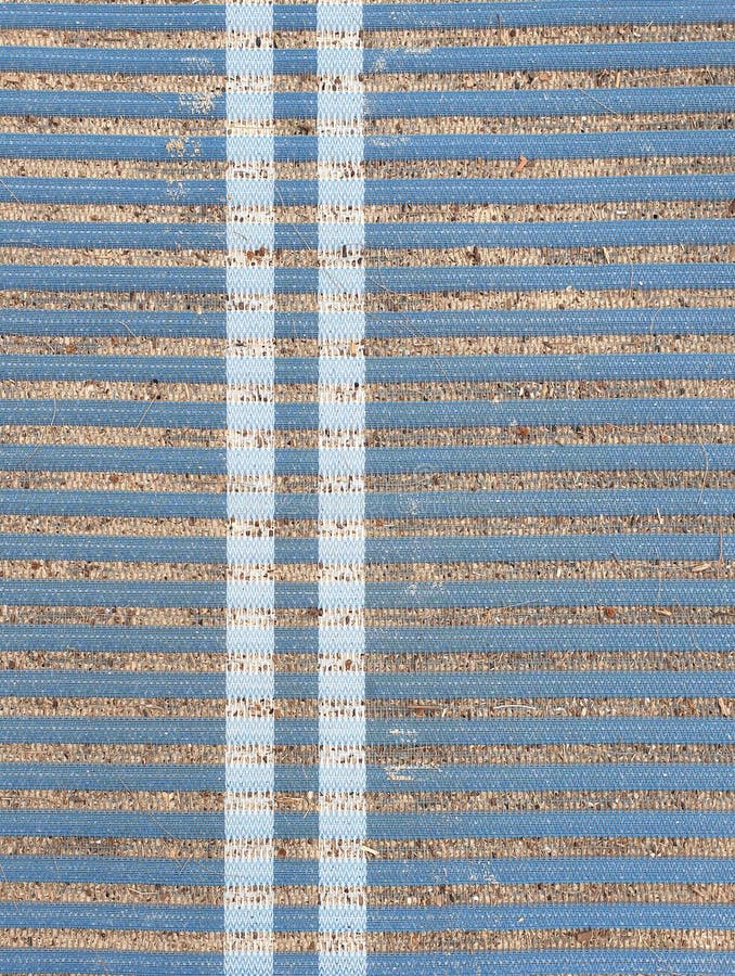 Close Up of a Beach Access Mat, Blue and White Plastic Mesh on Sand ...
