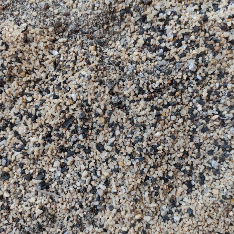 Close-up of Beach Sand Texture or Pattern of Black and Cream Color Sand ...