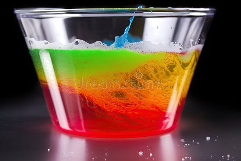 Close-up of Beaker with Colorful Chemical Reaction Stock Image - Image ...