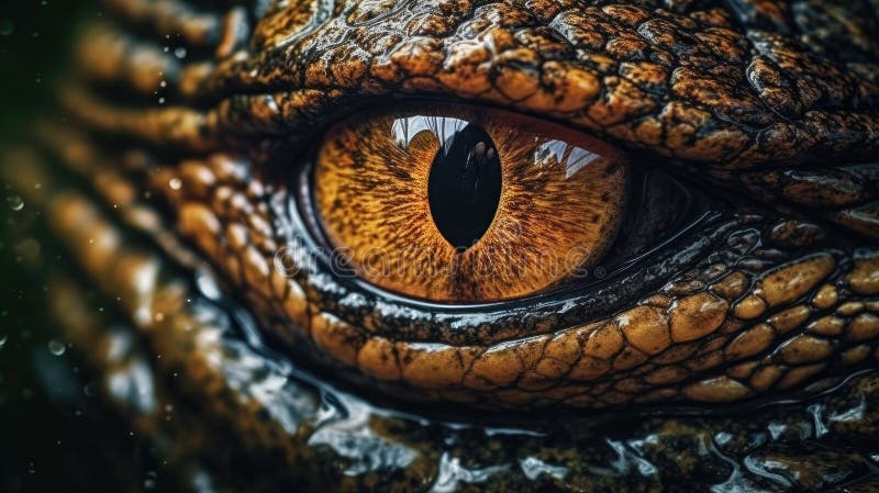 Close Up of Beast Eyes Young Crocodile. Generative AI Stock ...