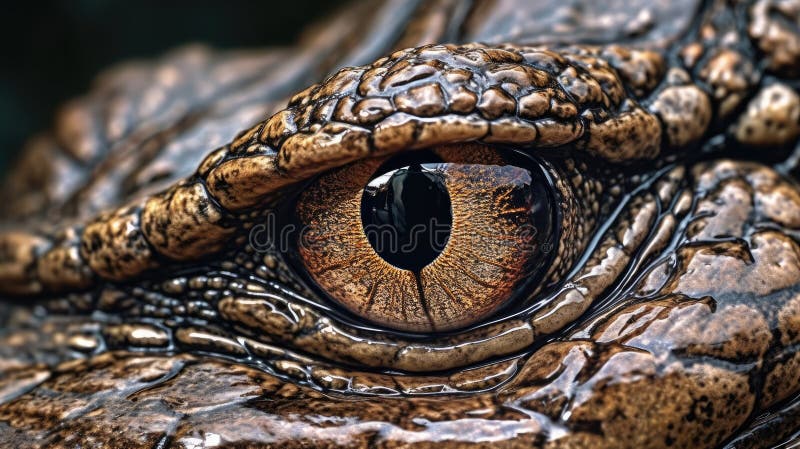 Close Up of Beast Eyes Young Crocodile. Generative AI Stock ...