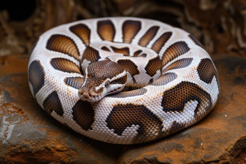 A Close-Up of a Beautiful Ball Python Stock Illustration - Illustration ...