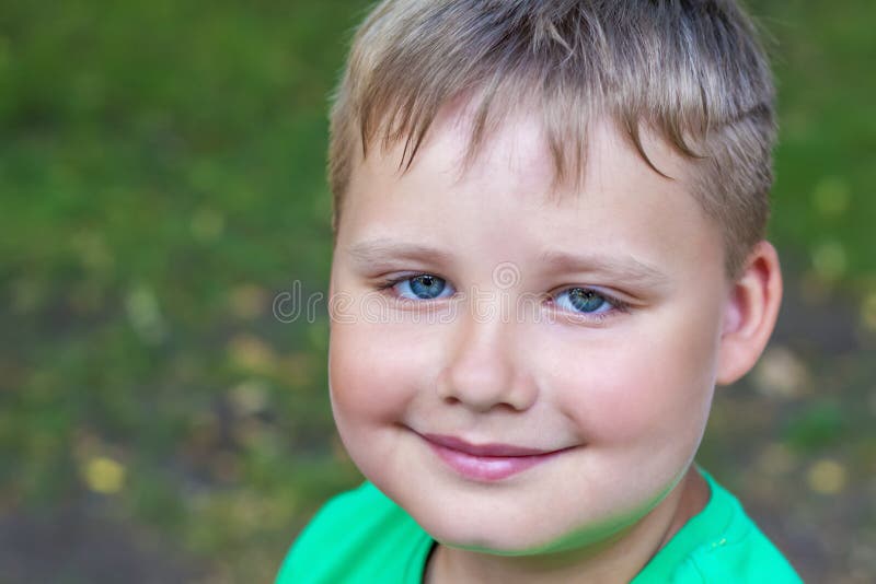 Close-up of a Beautiful Boy. Beautiful Azure Eye Color Stock Image ...