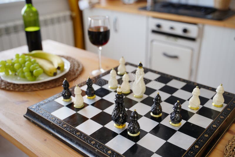 Close Up of Beautiful Chess on Table in Kitchen. Selective Focus of ...
