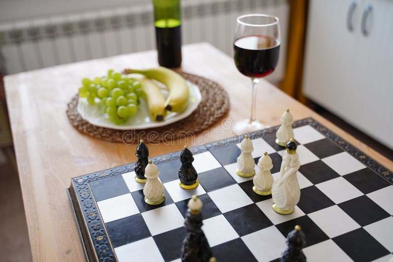 Close Up of Beautiful Chess on Table in Kitchen. Selective Focus of ...