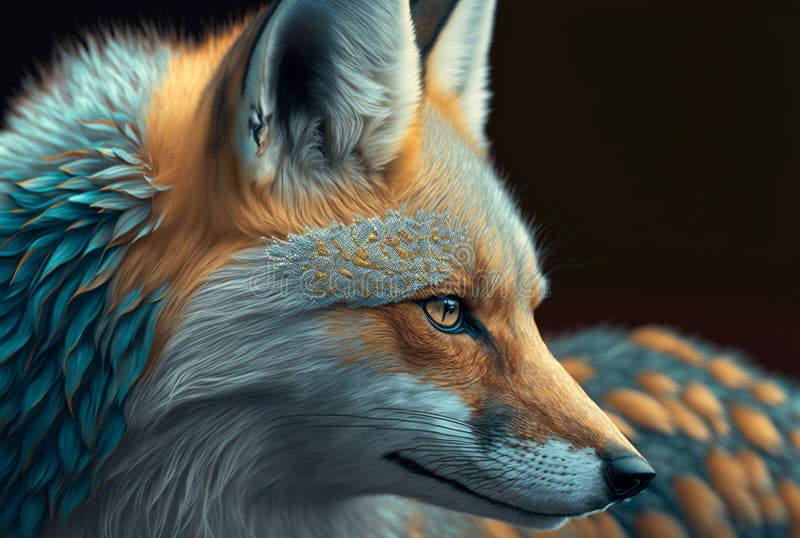 Close Up of a Beautiful Fox, Creative Ai Stock Image - Image of ...
