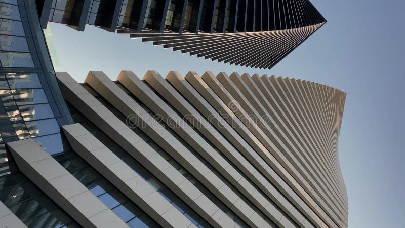Close-up Beautiful Geometric Background of Two Modern High-rise ...