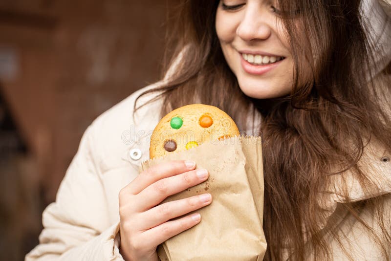 Close-up, a Beautiful Gingerbread in the Hands of a Woman. Stock Image ...
