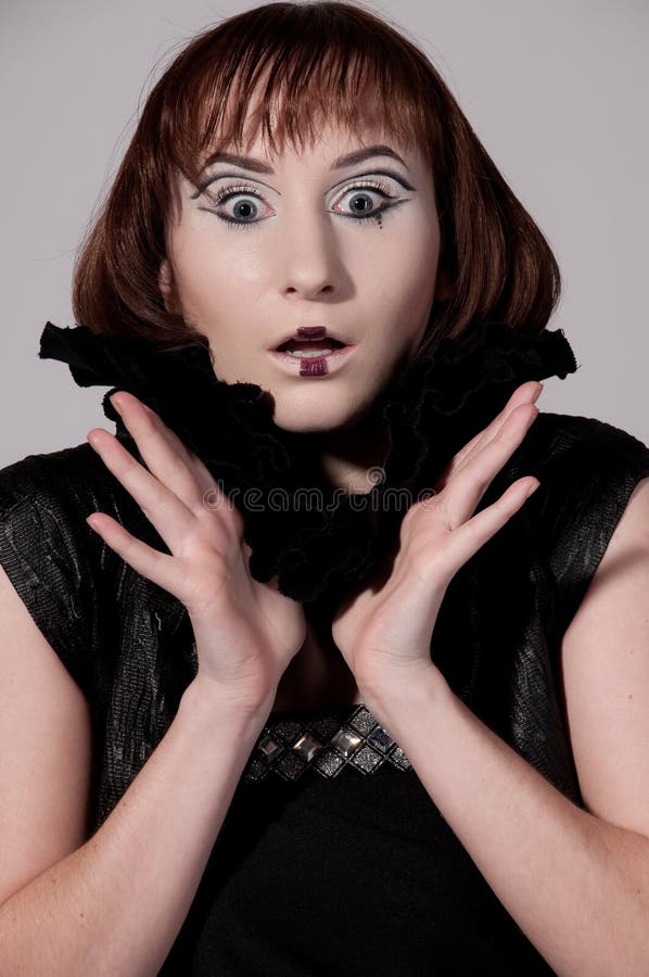 Close-up of Beautiful Girl with Chess Makeup Stock Image - Image of ...