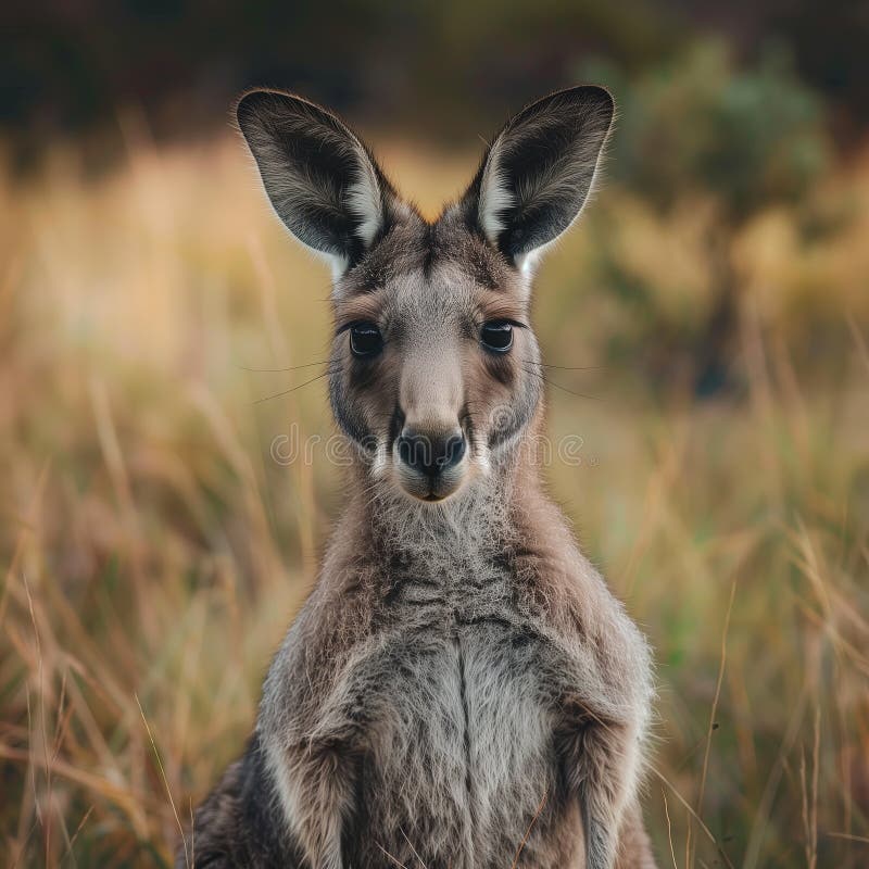 Close Up Beautiful Kangaroo with a Calm Expression and Well Defined ...