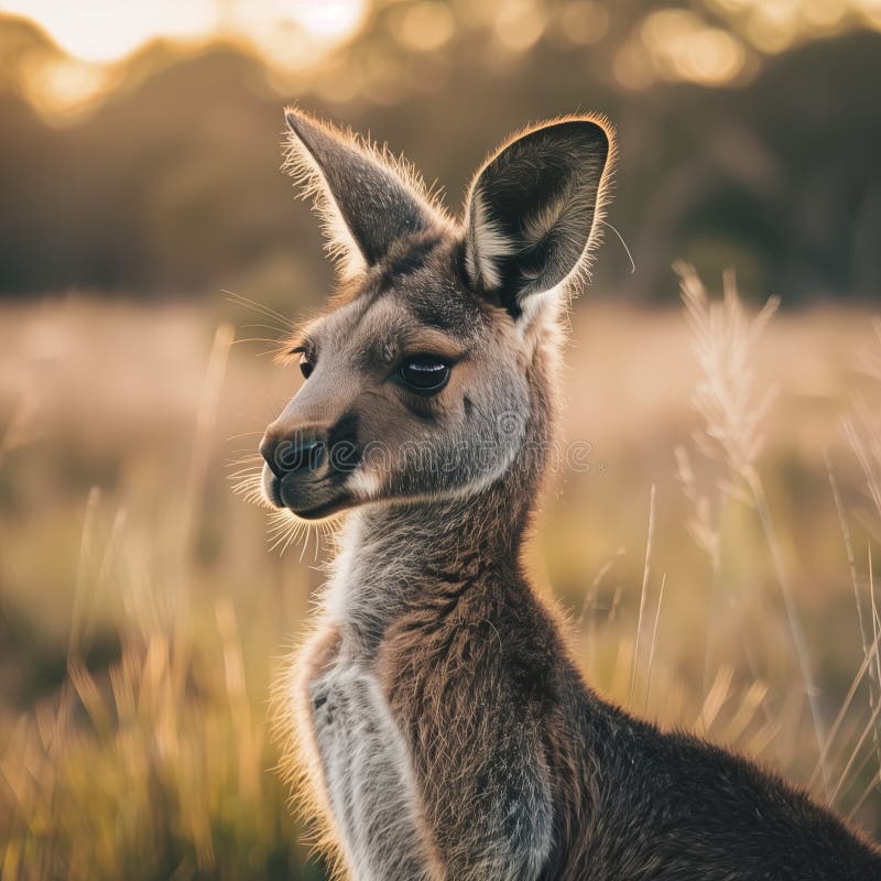Close Up Beautiful Kangaroo with a Calm Expression and Well Defined ...