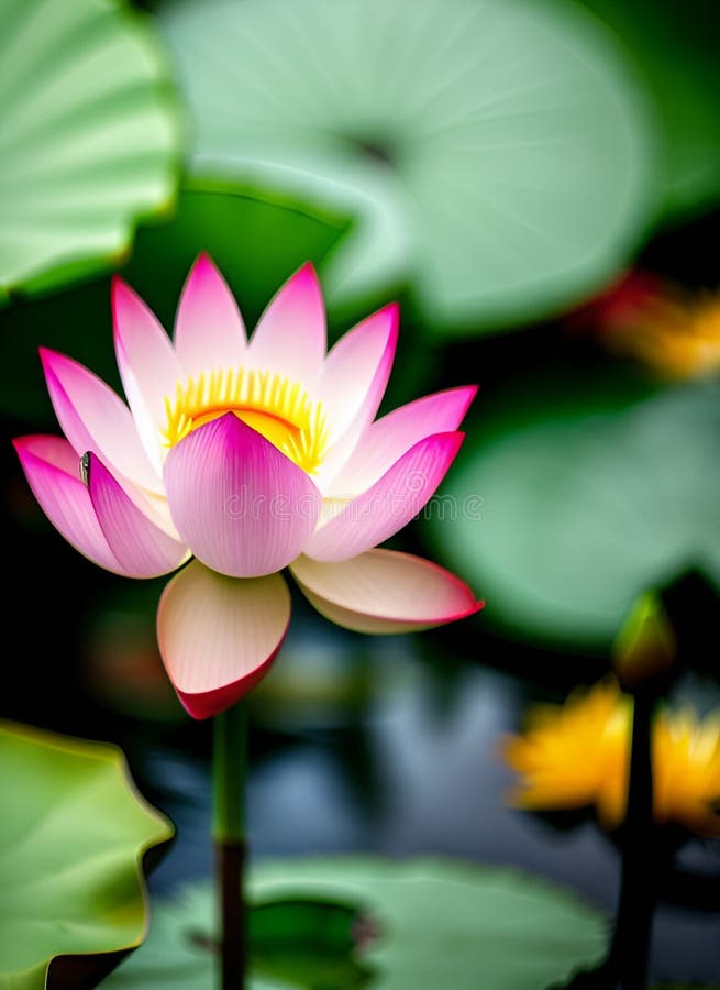 Beautiful Lotus Flower in the Pond , Ai Generated Stock Illustration ...