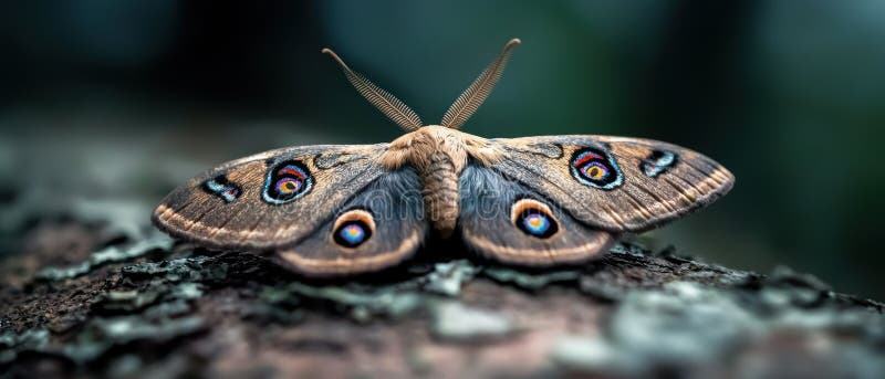 Close-up of a Beautiful Moth with Intricate Patterns on Its Wings Stock ...
