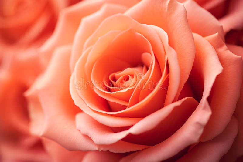 Close Up of Beautiful Peach Colored Rose Flower Stock Illustration ...