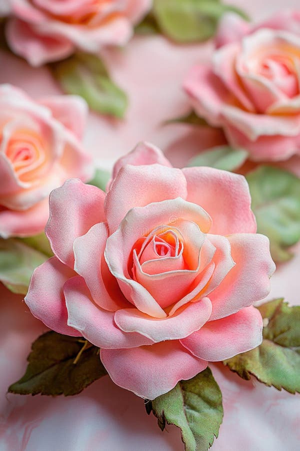 A Close-up of a Beautiful Pink Rose Arrangement Stock Image - Image of ...