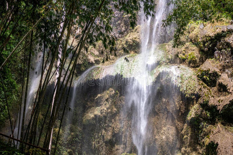Close Up on the Beautiful Tumalog Falls, Cebu, Philippines Stock Image ...