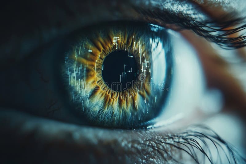 A Close-up of a Beautiful Woman S Eye Surrounded by Lines of Code ...