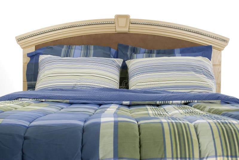 Close Up Bed Over White stock image. Image of bedding, sleeper - 515053