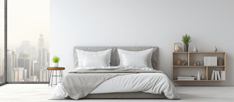 A Close Up of a Bed with White Bedding Stock Photo - Image of peaceful ...