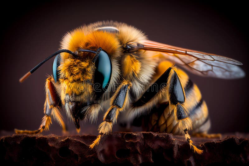 Close Up of Bee on Flower,created with Generative AI Technology. Stock ...