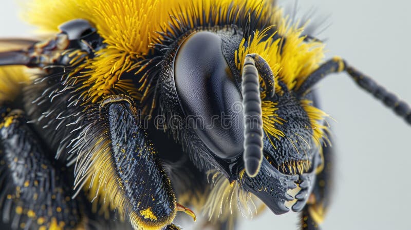 Close Up of a Bee S Head, Perfect for Educational Materials Stock Photo ...