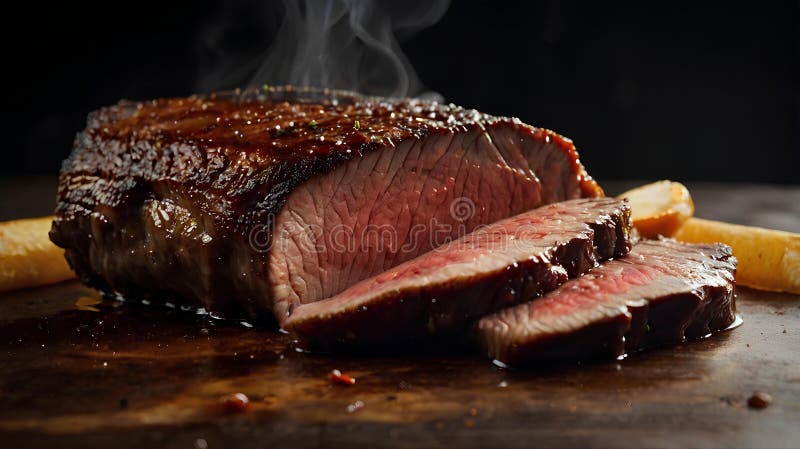 Close Up of Beef Brisket with Steaming Hot, Studio Shot Stock ...