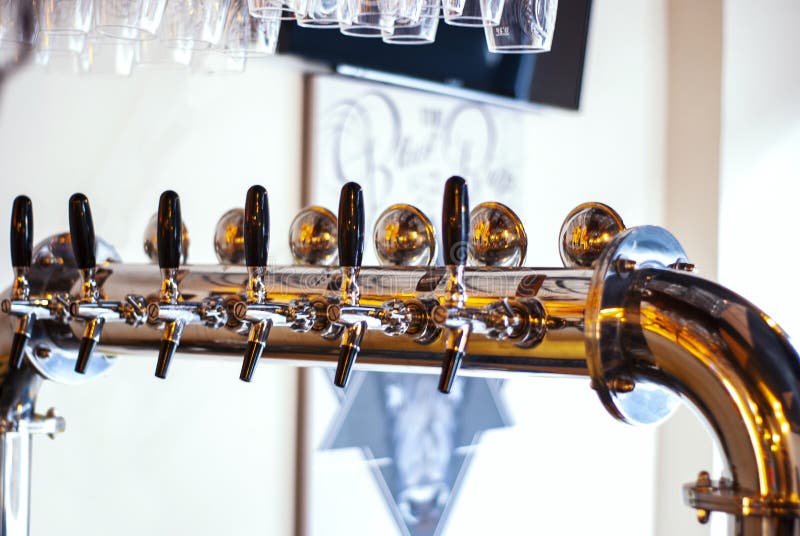Beer Dispenser on a Bar Counter Stock Photo - Image of pouring, vintage ...
