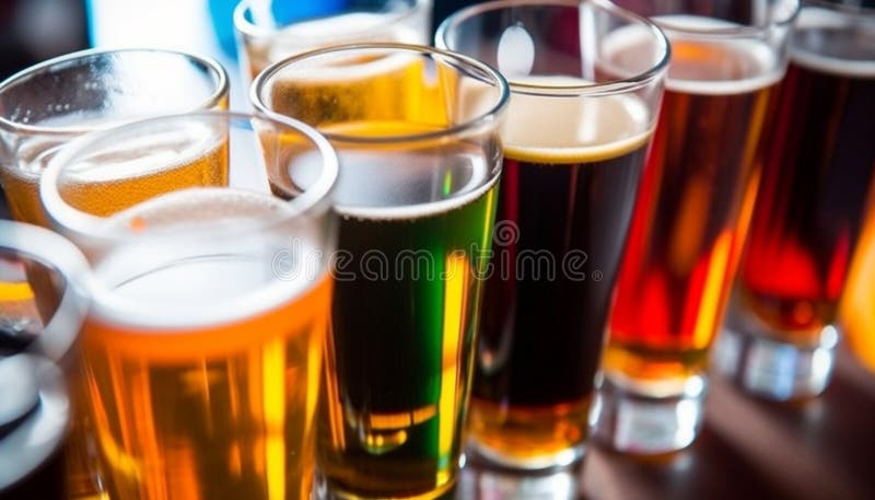 Close Up of Beer in Drinking Glass, Liquid Alcohol To Drink Generated ...