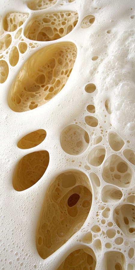 Close-up of Beer Foam with Intricate Bubble Structure Stock ...