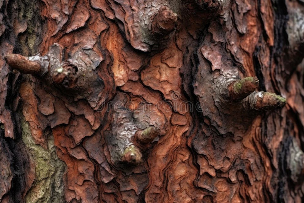 Close-up of Beetle-infested Tree Bark Texture Stock Image - Image of ...