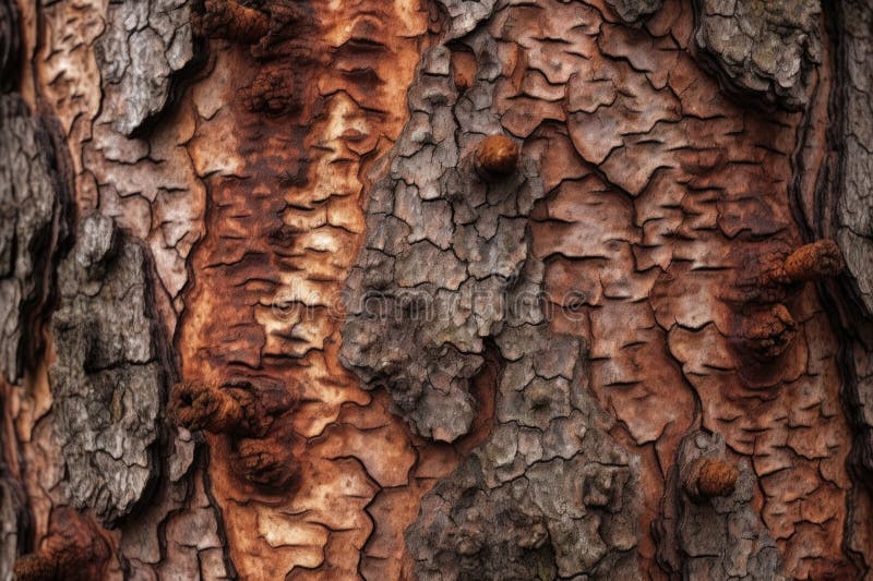 Close-up of Beetle-infested Tree Bark Texture Stock Illustration ...