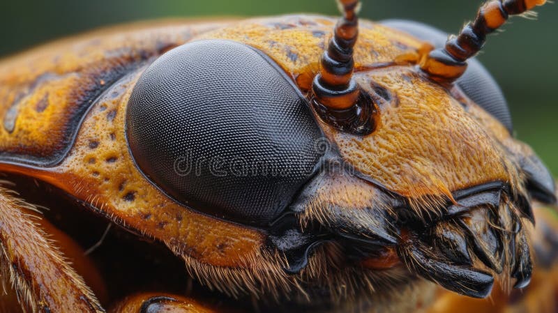 Close-up of a Beetle S Face with a Large Compound Eye Stock ...