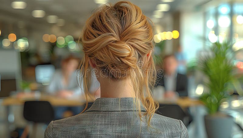 Close-up from Behind a Candidate Undergoes an Interview at the Office ...