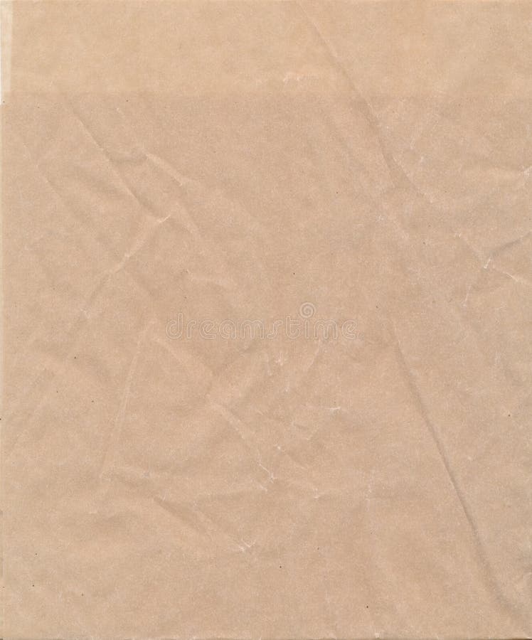 Close Up of Beige Crumpled Paper Texture Background. Wrapping. Stock ...