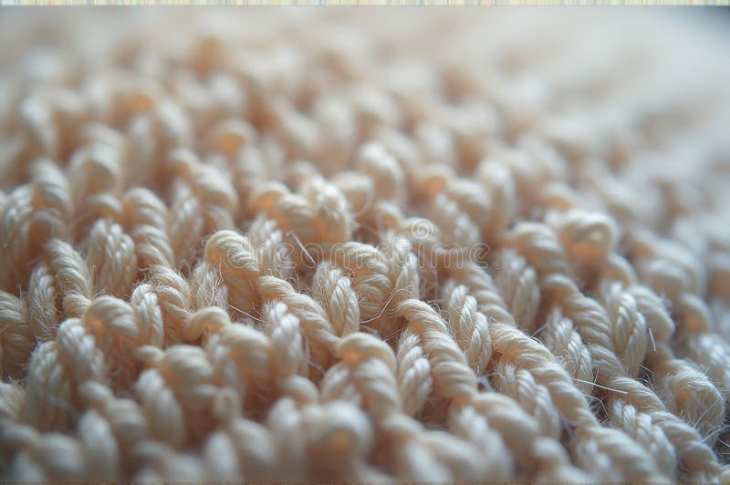 Close-up of Beige Knitted Yarn Textures in Soft Light Stock ...