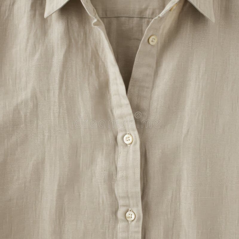 Close Up Beige Linen Button Down Shirt Texture Stock Illustration ...