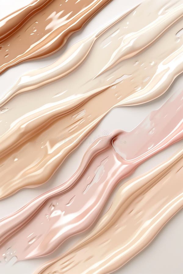 Close-up of a Beige Makeup Foundation Swatch Isolated on White Stock ...