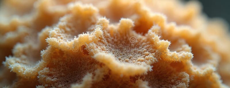 Close-up of Beige Mycelium Texture. Fungal Structure with Intricate ...