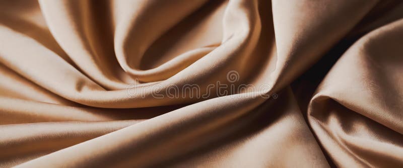 Close-up of Beige Satin Fabric with Soft Folds Stock Illustration ...
